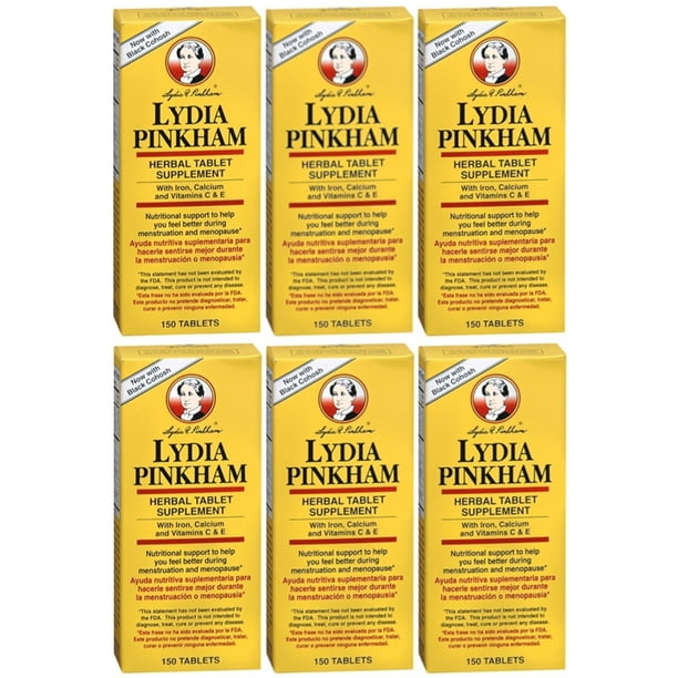 Lydia Pinkham Herbal Supplement Tablets - 150 Ea, 6 Pack - Walmart.com