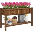 SnagHub Raised Garden Bed, Elevated Wood Planter Box with Storage Shelf ...