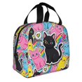 Black Cat Lunch Box Insulated Thermal Lunch Bag Oxford Cloth Reusable ...