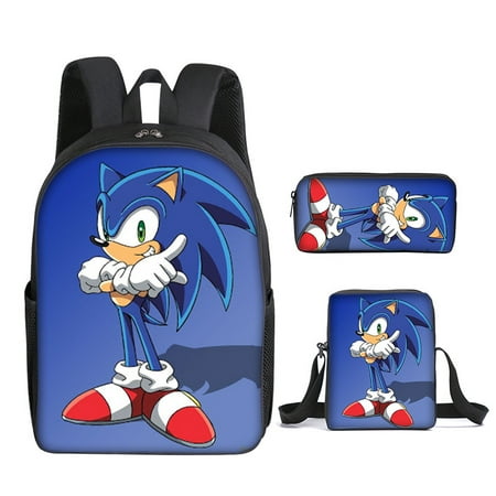 Sonic Student School Bag Three-piece (meal bag, pencil case, backpack ...
