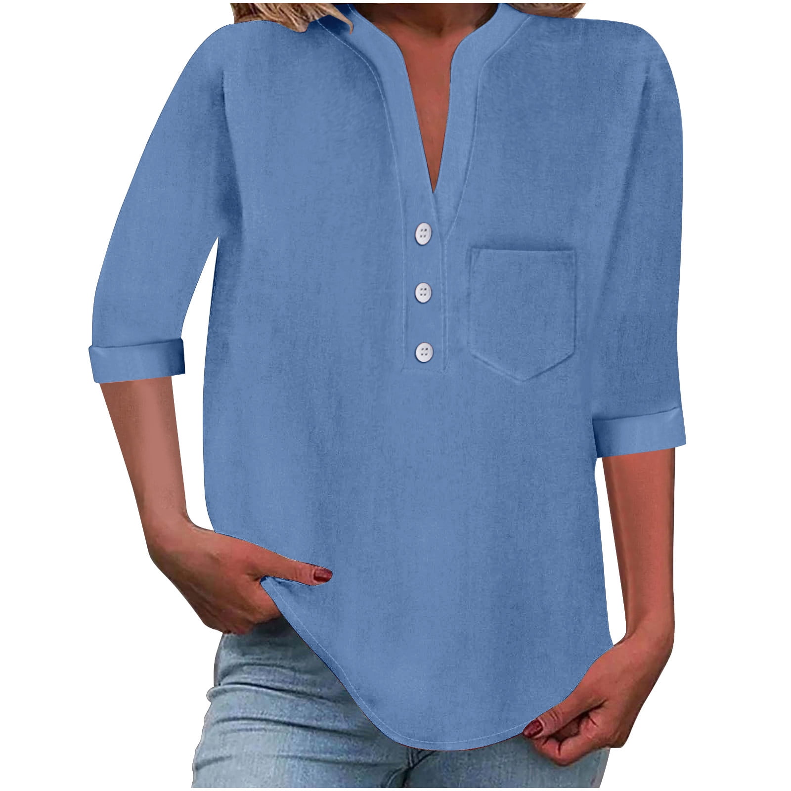 Click here for Erwazi Womens Short Sleeve Henley Tops V Neck Dres... prices