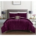 Merieta 4 Piece Comforter Set Crinkle Crushed Velvet Bedding ...