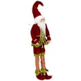 18" Enchanted Red Gold and Green Poseable Whimsical Christmas Elf ...