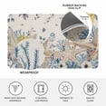 Coastal Marine Life Doormat Beige Starfish Blue Plant Leaves Linen Non ...