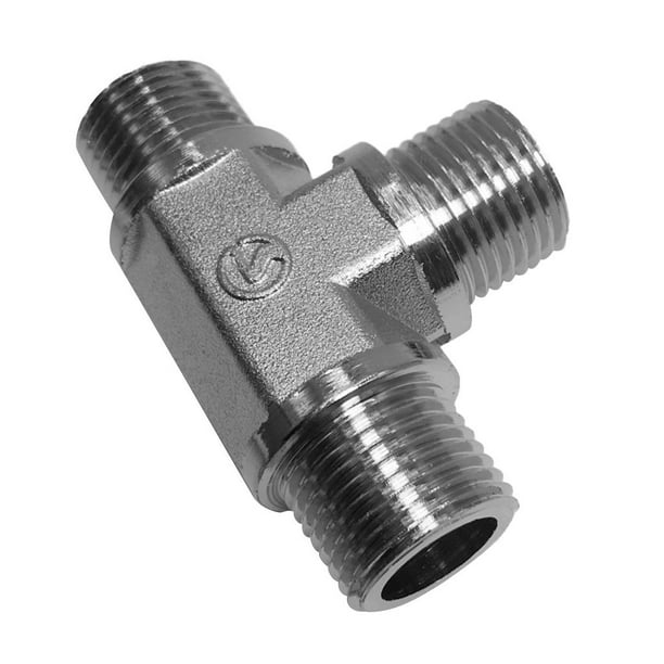 T Tee Intersection Brass Fitting, Male Thread Connector for Fuel / Air ...