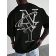 Black 5 Oversized Graphic Short Sleeve T-Shirt With Silver-Tone Dot ...