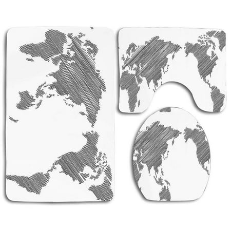 XDDJA World Map Sketchy Striped Continents Cartography Geography ...
