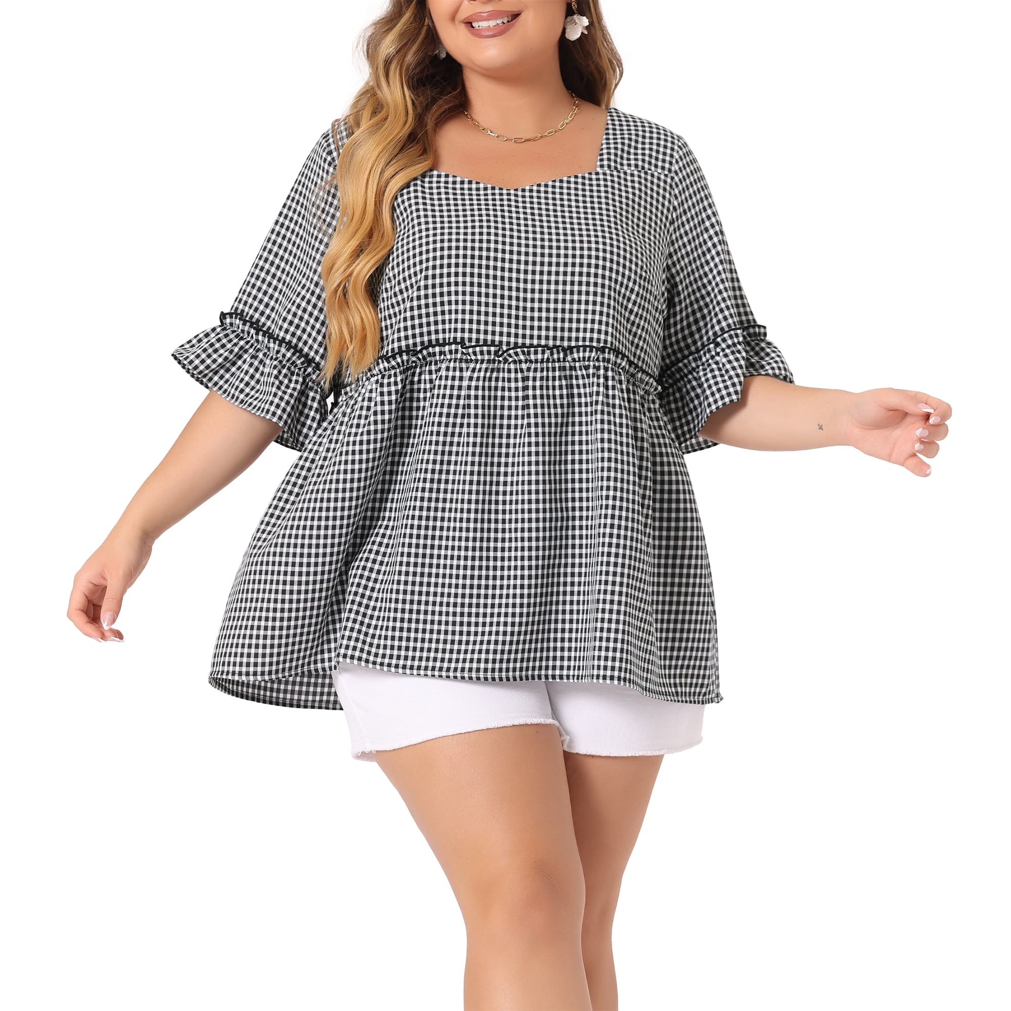 Click here for Agnes Orinda Womens Plus Size Blouse Short Sleeve... prices