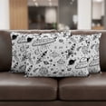 Black White Cartoon Space Lumbar Pillow Covers 12 x 20 Inch Pillow ...