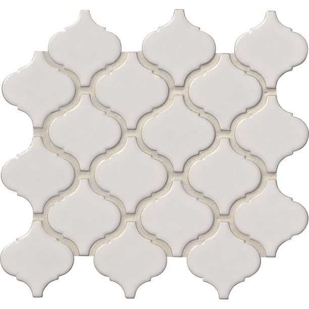 MSI Bianco Arabesque 9.84 in. x 10.63 in. x 6 mm Glazed Ceramic Mesh ...