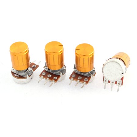4pcs 10K OHM Linear Taper Rotary Potentiometer Pot Knobs Kits | Walmart ...