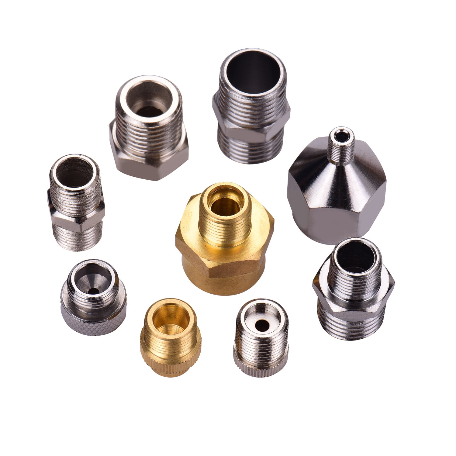 9Pcs Badger Adaptor Kit Fitting Connector Set For Compressor Airbrush