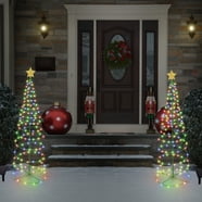 Gemmy 9080926 35.43 in. Flat-tastic LED Santa in Sleigh with Deer Yard ...