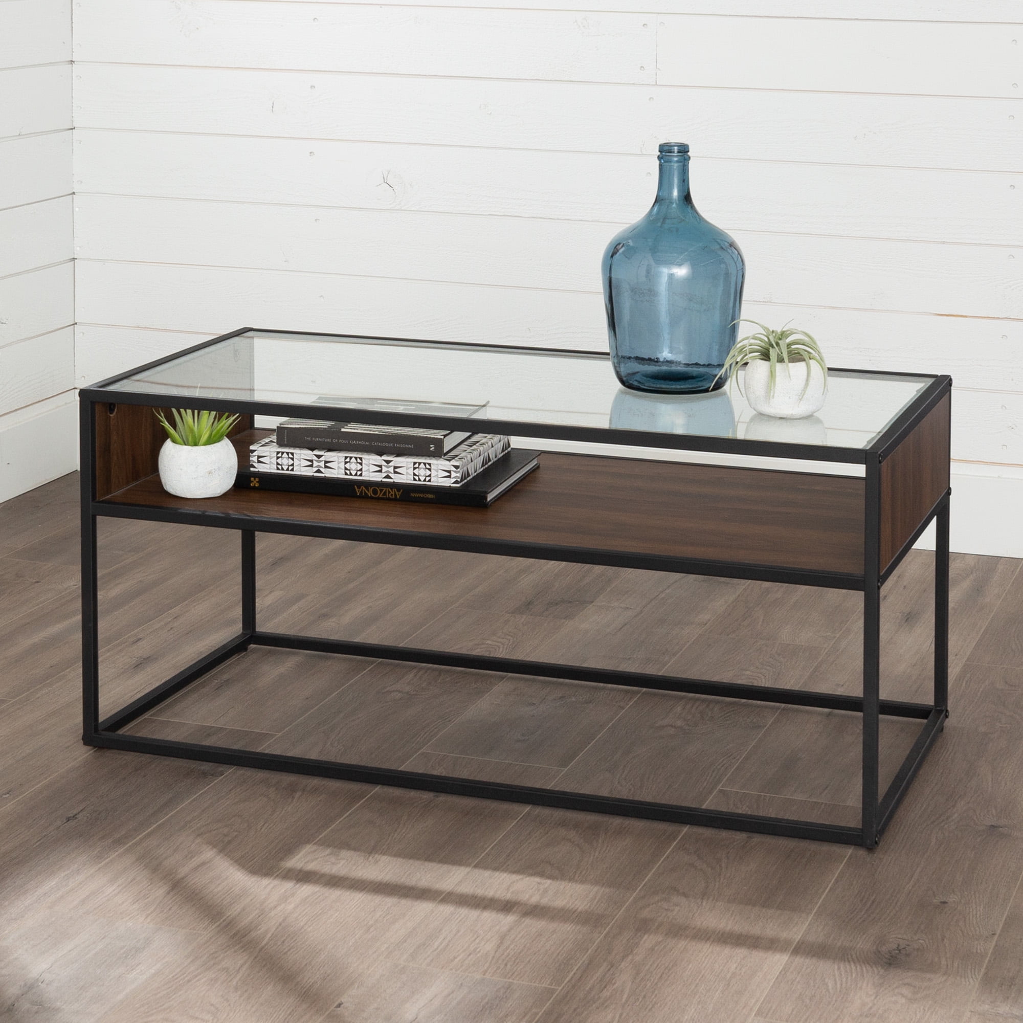 Redding Open Shelf Dark Walnut Coffee Table by River Street Designs ...