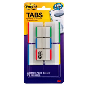Post-it Durable File Tabs- 2" x 1.5", Assorted Colors, 24 Tabs ...