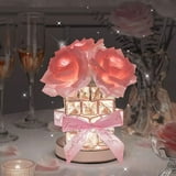 Rose Crystal Table Lamp, USB Charging 3 Colors Dimmable Flower Lamp ...