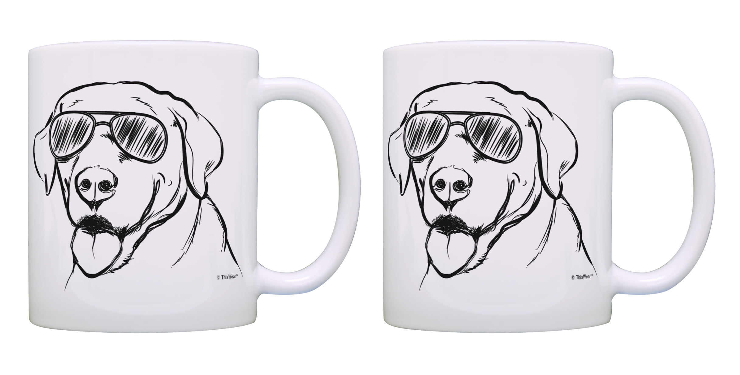 ThisWear Dog Themed Gifts Dog Wearing Sunglasses Labrador Mug Set 11 ...