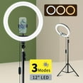 12-inch LED RGB Ring Light with 63-inch Tripod and Phone Holder, Selfie ...