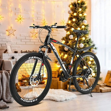 26 Inch High Performance Carbon Steel Mountain Bike 21 Speed Bike Full ...