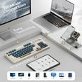 99 Keys Gaming Keyboard, Tri-Mode Bluetooth/2.4GHz/USB-C Retro Creamy ...