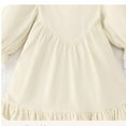 Baby Girls Cotton Dress Toddler Mid-Sleeve Spring Round Neck Solid ...