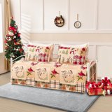 Green Essen 3 Piece Christmas Reindeer Bells Reversible Daybed Cover ...