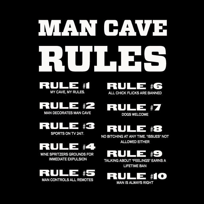 Man Cave Rules Vinyl Graphic - Large - White - Walmart.com