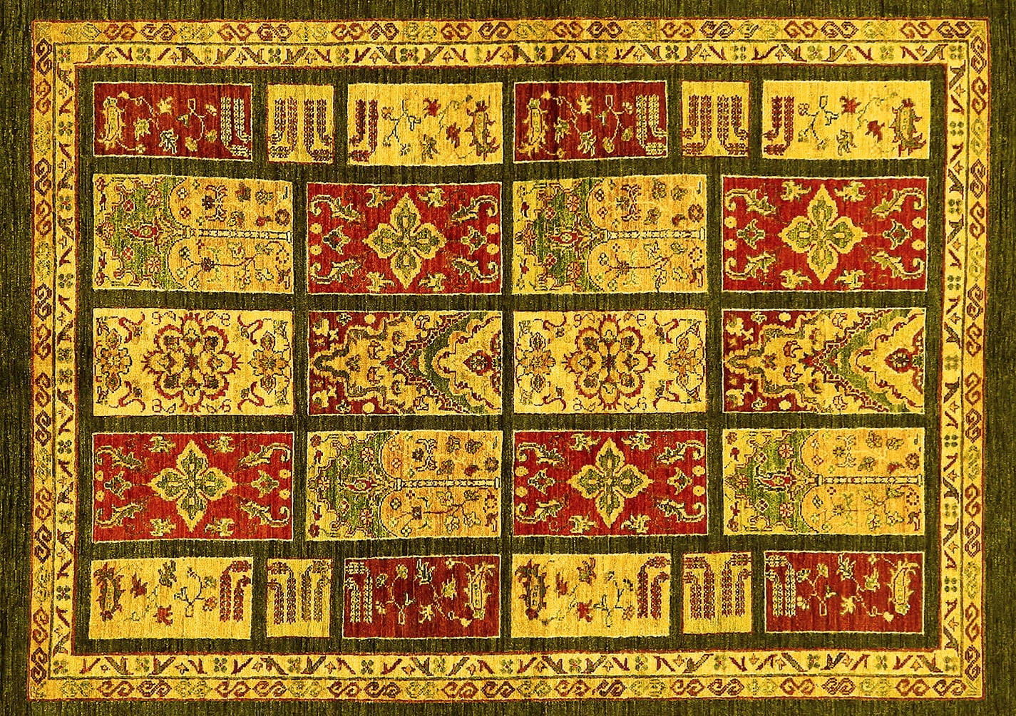 Ahgly Company Indoor Rectangle Abstract Yellow Modern Area Rugs, 2' x 5 ...