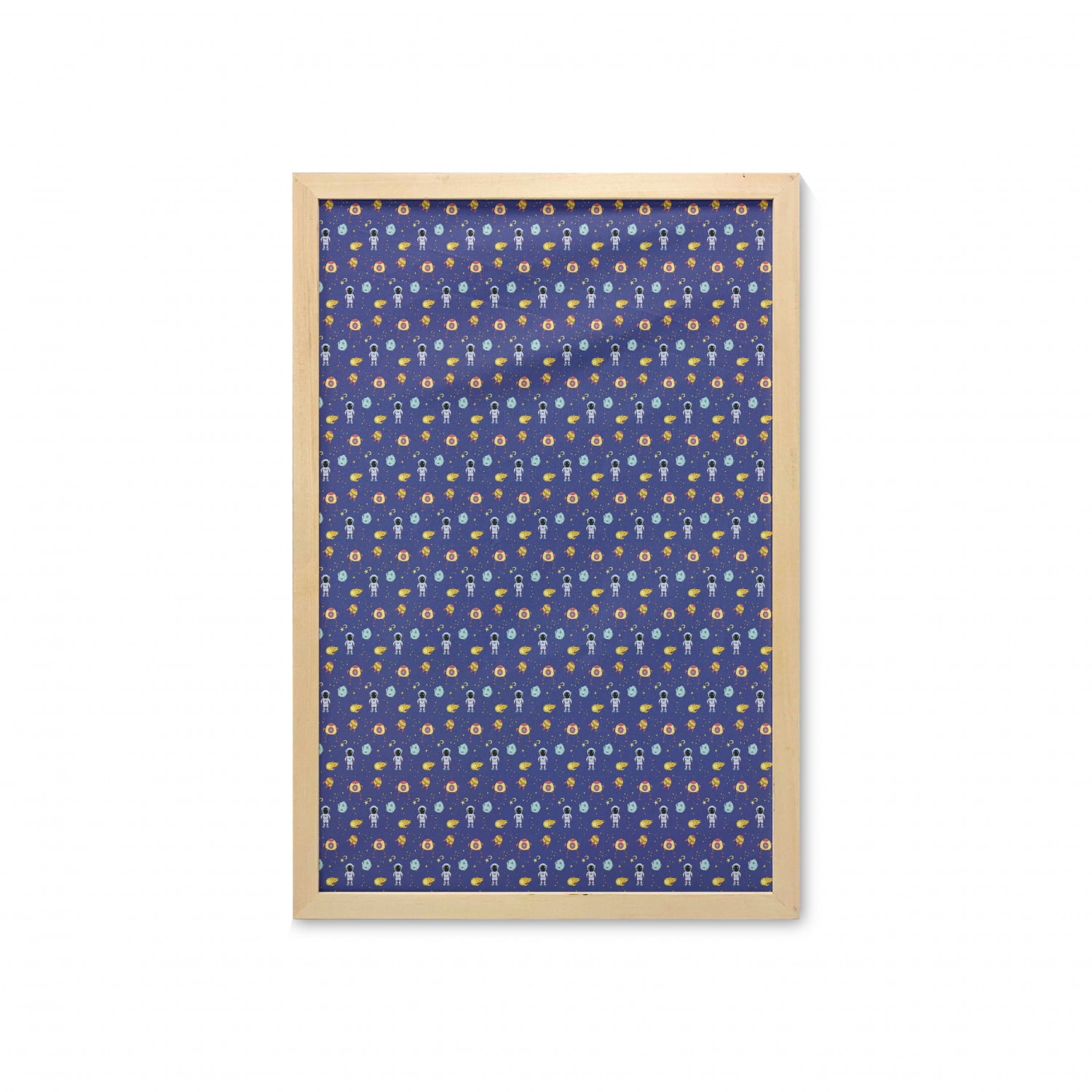 Alien Wall Art with Frame, Various Outer World Objects Cosmic Pattern ...