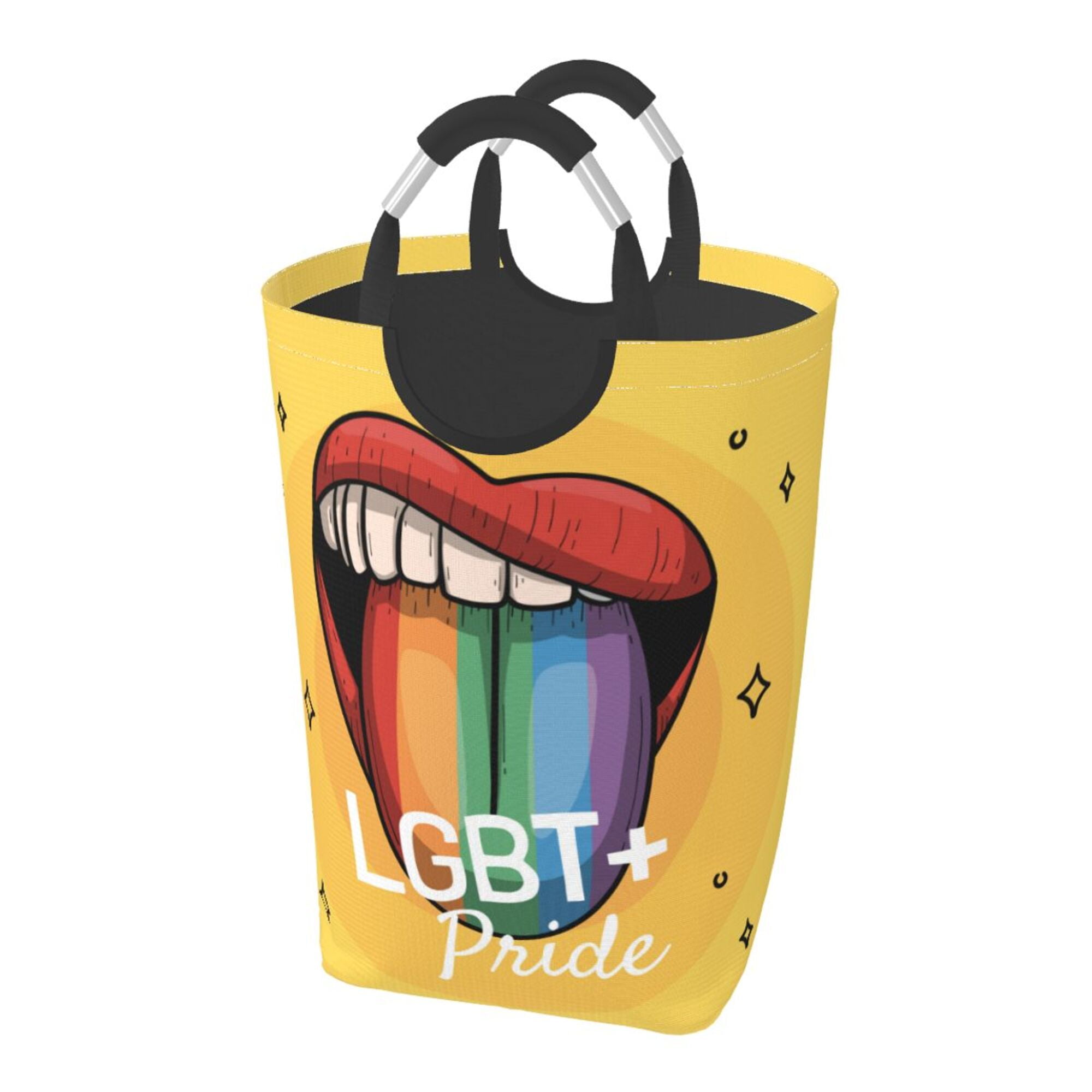DouZhe 50L Rectangular Laundry Basket, Rainbow Lips Lgbt Pride Prints ...