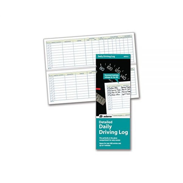 Adams Detailed Daily Driving Log, 9" x 3 1/4", White, 48 Pages (24 ...