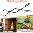 26" Heavy Duty Fire Pit Tongs, Wrought Iron Firewood Grabber for Thick ...