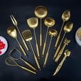 13-Piece Gold Stainless Steel Kitchen Utensil Set with Ergonomic ...