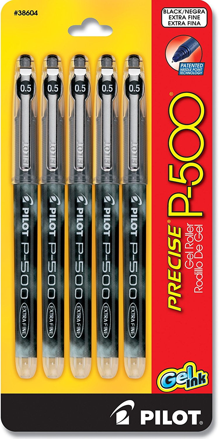 Pilot Precise P-500 Gel Ink Rolling Ball Pens, Extra Fine Point, 5-Pack ...