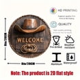 HELLOYOUNG 2D Flat Rustic Welcome Sign with Cowboy Hat Rope, 8x8 Inch ...