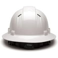 PYRAMEX Ridgeline Full Brim Hard Hat, Vented, 4-Point Ratchet ...