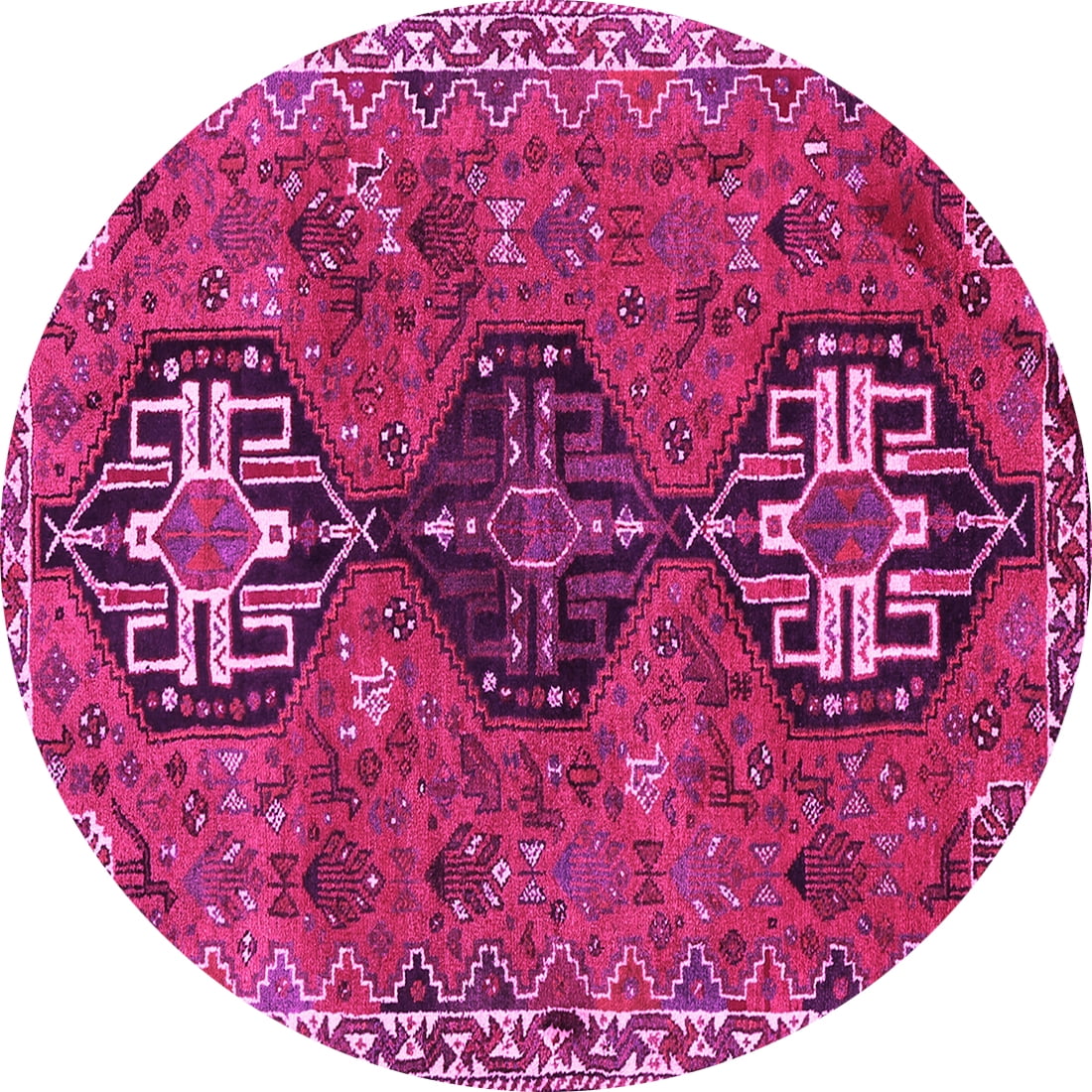 Ahgly Company Indoor Round Persian Pink Traditional Area Rugs, 7' Round ...
