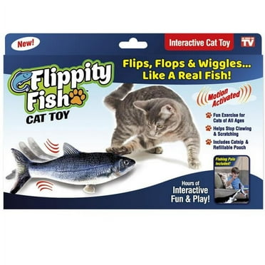 Flippity Fish Cat Toy, Interactive Cat Toy, Flips, Flops & Wiggles Like ...