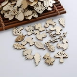 50-Piece Assorted Sizes Shapes Wood Cutouts Shapes Wooden Decoupage ...