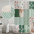 Bohemian Flower Patchwork Shower Curtain Set with Hooks, Spring Vintage ...