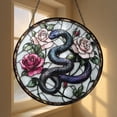 Botanical Snake Design Stained Glass Suncatcher, Window Decor Hanging ...