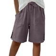 Betivan Bermuda Shorts for Women Knee Length Lightweight Elastic ...