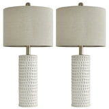 "Oneach Ceramic Table Lamp Set of 2 24"" White Contemporary Bedside ...