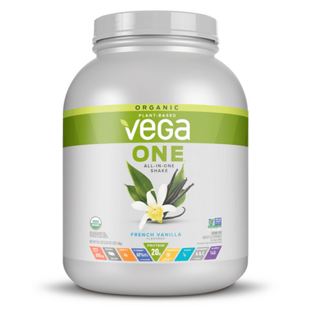 Vega One Organic All in One Shake, French Vanilla XL 58.1oz, 45 ...