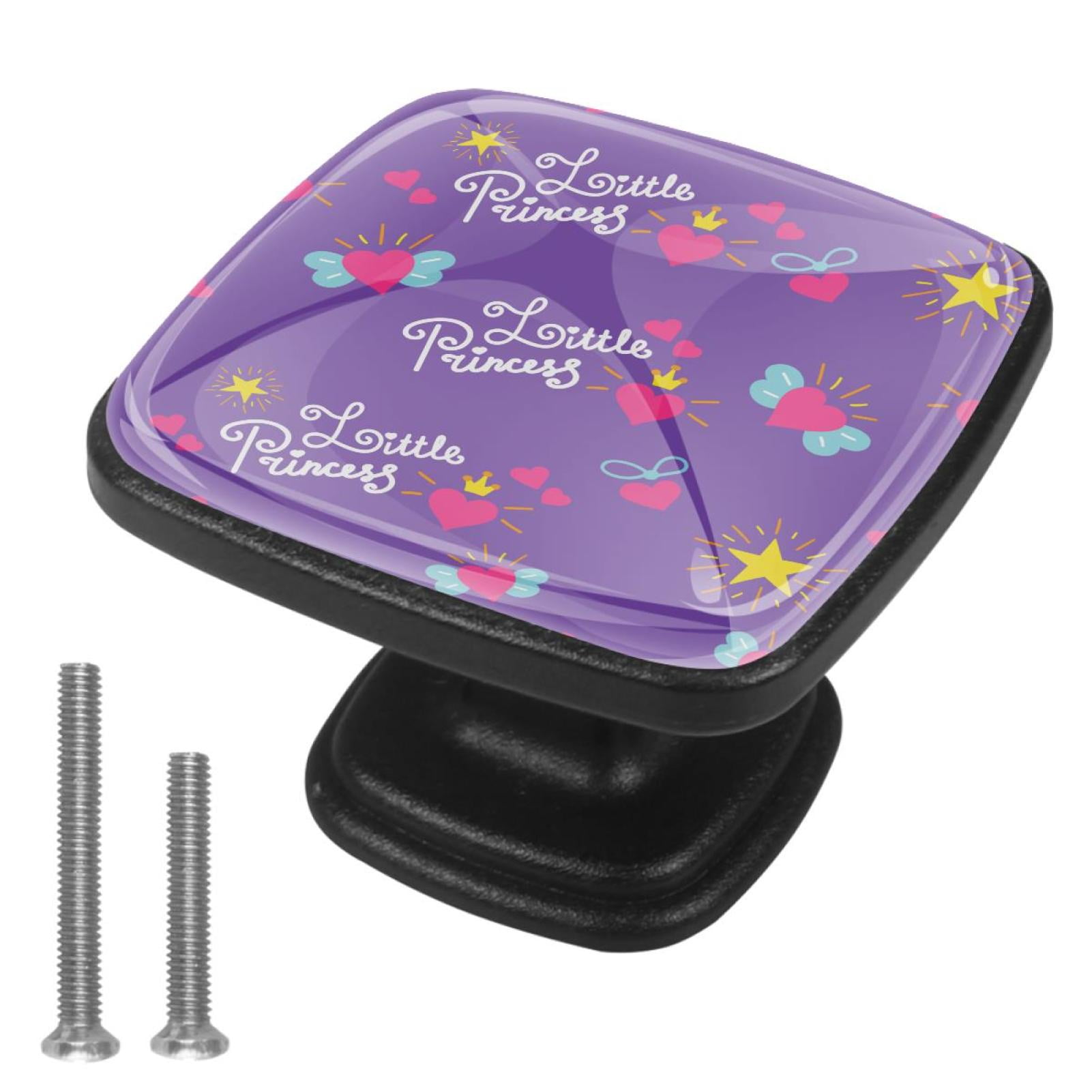 4 Pcs Cabinet Handle Drawer Pulls Princess Purple Knobs with Screws ...