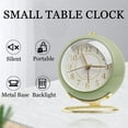 Retro Analog Alarm Clock with Backlight, Silent, Battery Powered for ...