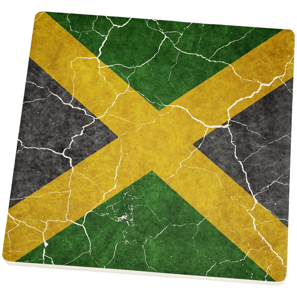 Distressed Jamaican Flag Square Sandstone Coaster - Walmart.com