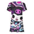 Kuromi And My Melody Girls Short Sleeve Dress A Line Twirly Skater ...