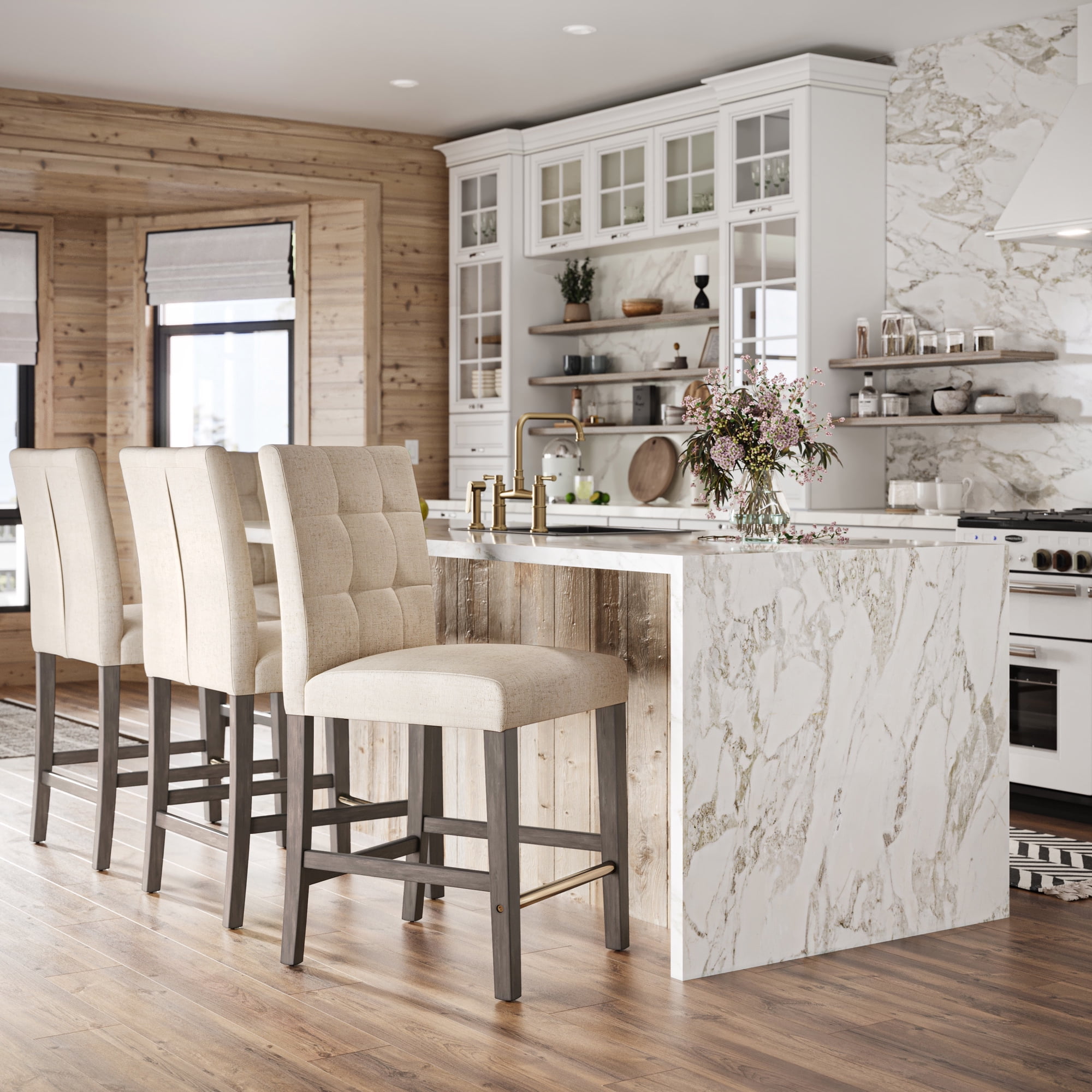 Click here for Corliving Leila Fabric Upholstered Indoor Counter... prices