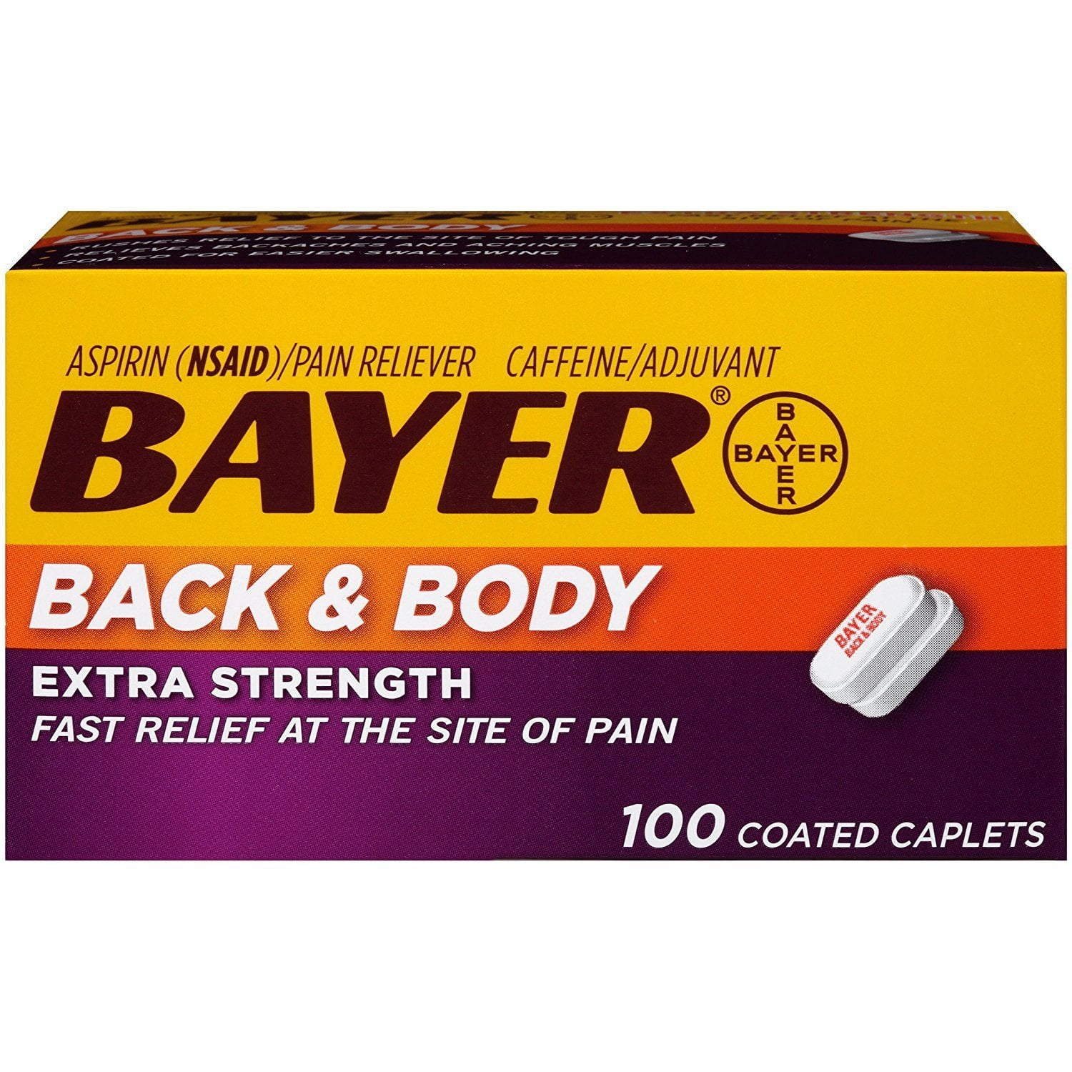 Bayer Extra Strength Caplets, Back and Body 500 mg, 100 count - Walmart.com